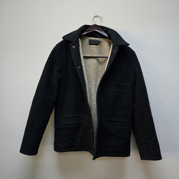 J. Crew | Jackets & Coats | Vtg J Crew Shearling Fleece Linef Wool ...